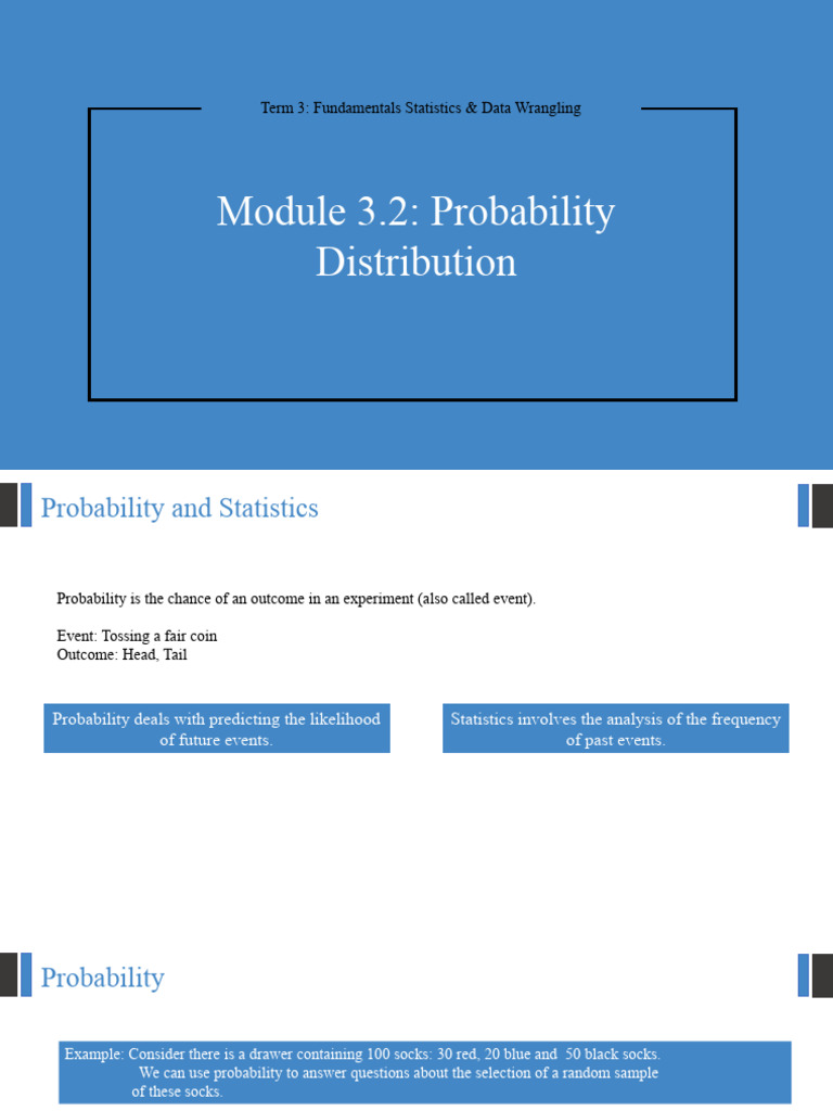 Module 3.2 Probability Statistics | PDF | Probability Distribution ...