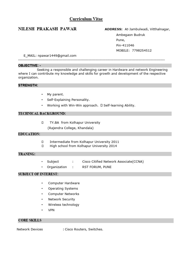 Network Engineer CV - Nilesh Pawar | PDF | Computer Network | Virtual Private Network