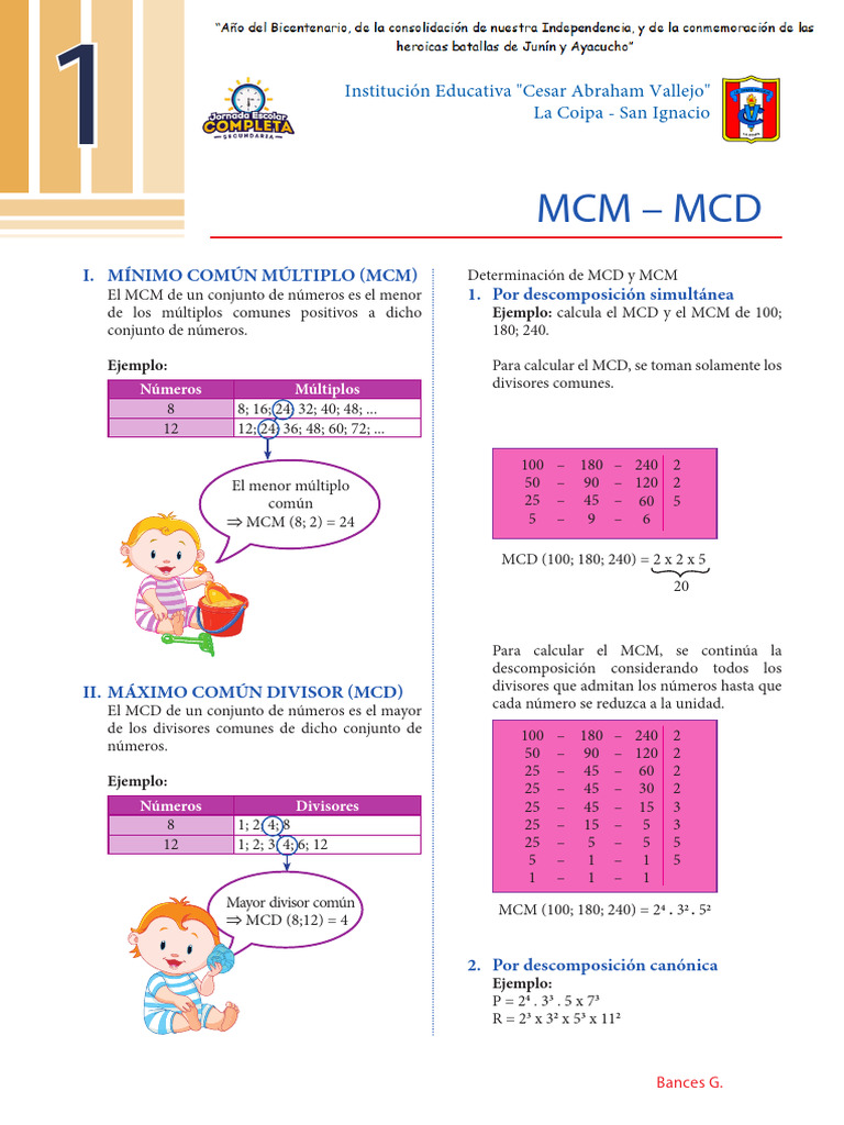 MCM MCD | PDF | Matemática Elemental | Aritmética