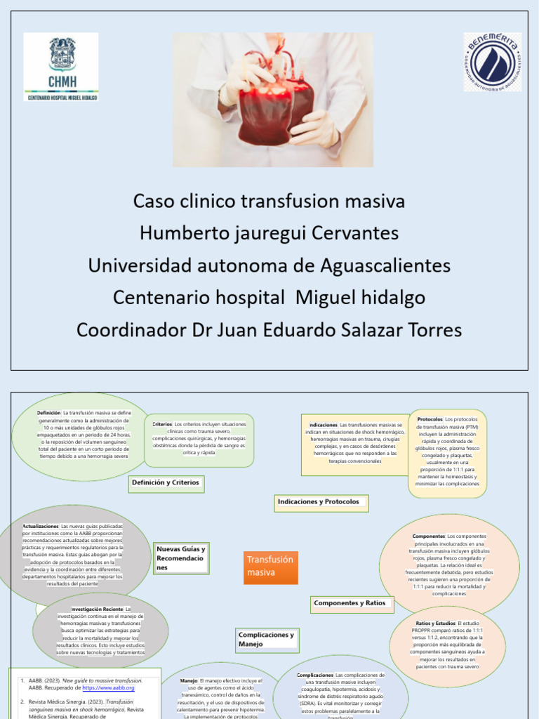 Caso Clinico Transfusion Masiva | PDF | Transfusión de sangre | Sangrado
