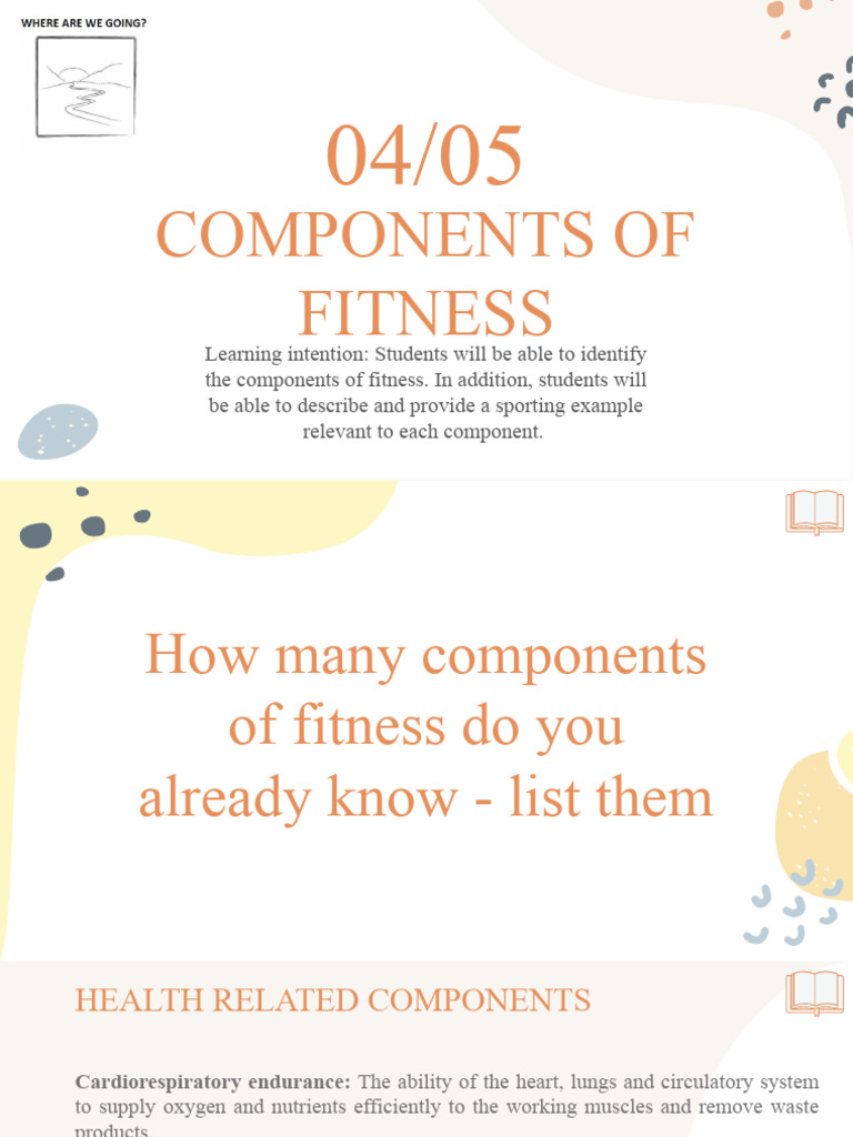 Lesson 4 & 5 Components of Fitness | PDF | Physical Fitness ...