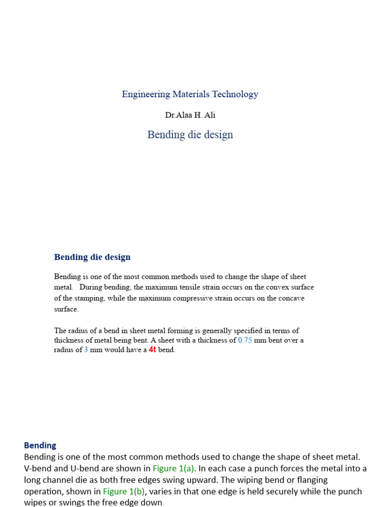 PP Bending Die Design | PDF | Technology & Engineering