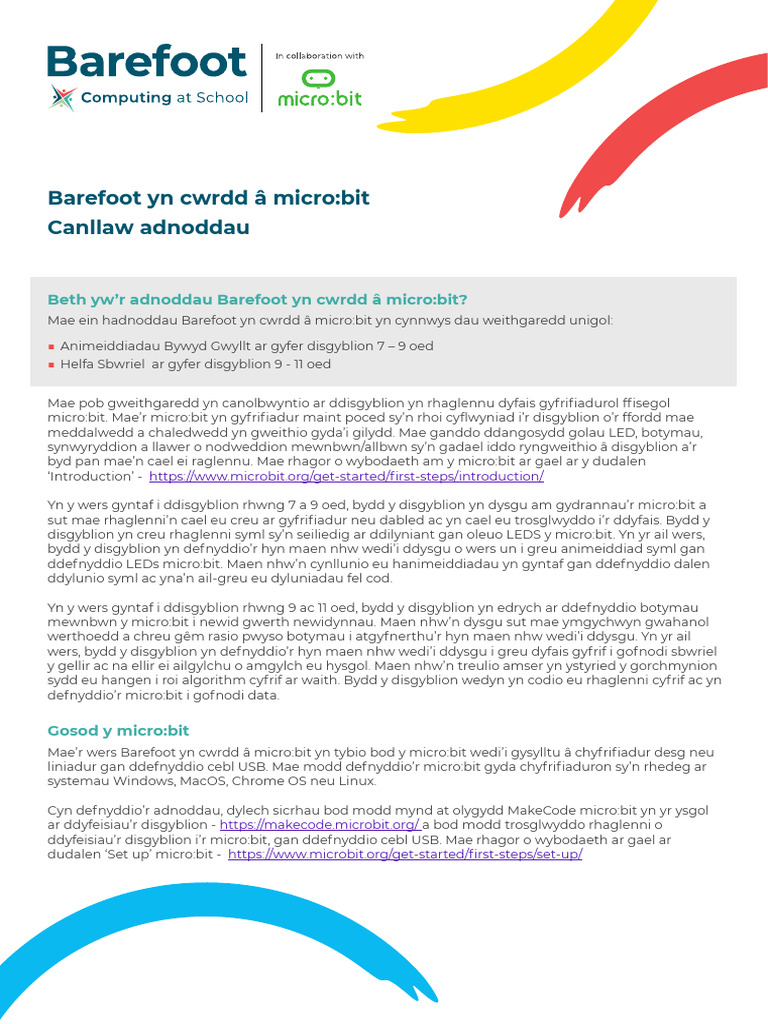Barefoot Litter Hunt 1 Student Handouts Welsh Barefoot Meets Micro Bit Res Guide | PDF