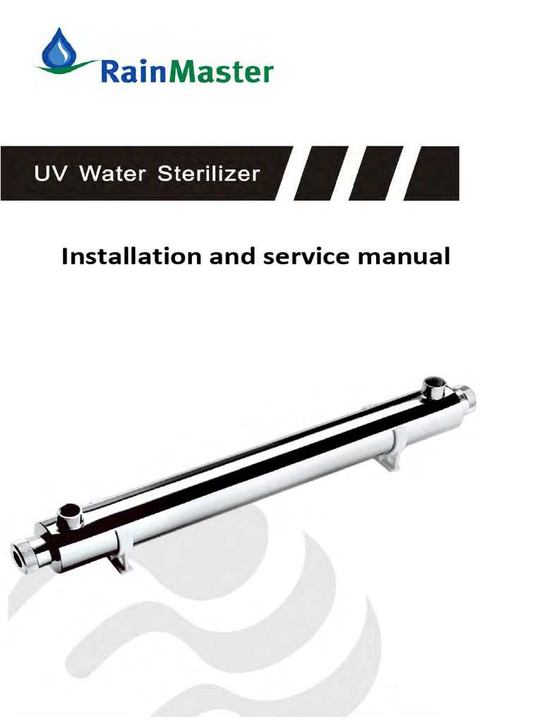 RainMaster UV Manual Web | PDF | Ultraviolet | Valve