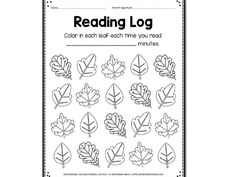 Fall Leaf Reading Challenge WF | PDF