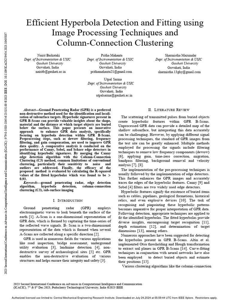 Efficient Hyperbola Detection and Fitting Using Image Processing Techniques and Column ...