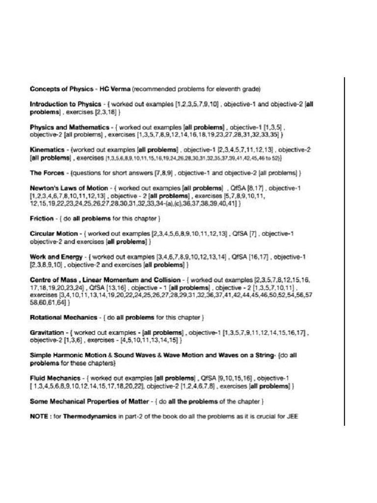 HC Verma Important Questions and Example! | PDF