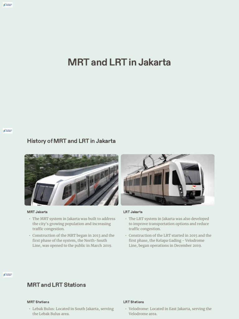 MRT and LRT in Jakarta Copy 2024 1 30 14 12 52 | PDF | Light Rail | Public Transport