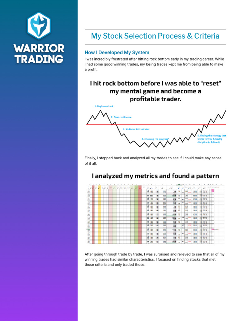 Stock Selection | PDF | Stocks | Day Trading