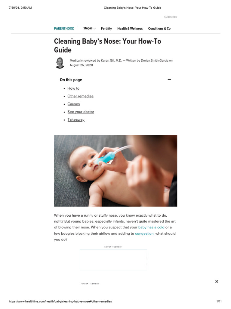 How to Clean Your Baby's Nose | PDF | Human Nose | Mucus