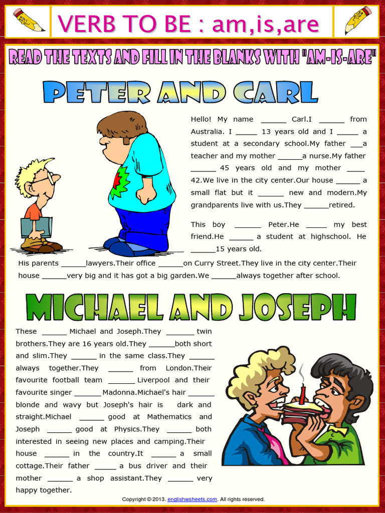 ( am is are ) worksheet | PDF