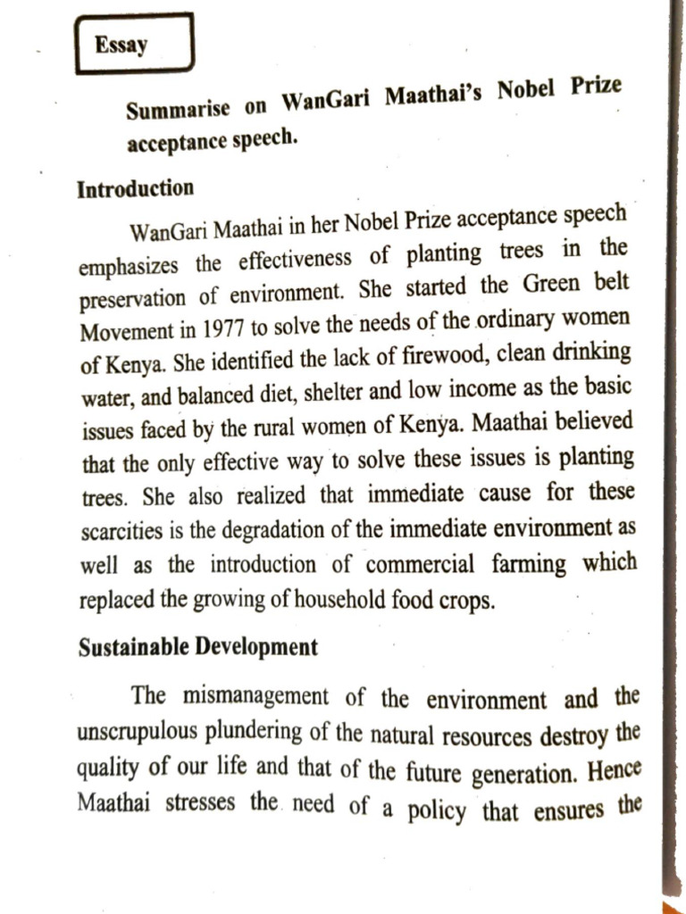 Nobel Prize Acceptance Speech | PDF | Natural Environment | Economies