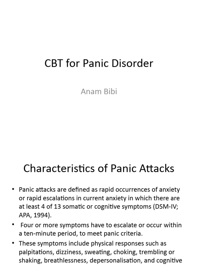 CBT For Panic Disorder | PDF | Panic Attack | Panic