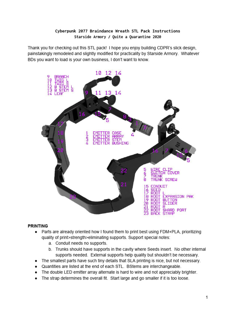 BDW Printing and Assembly Instructions | PDF | Manufactured Goods