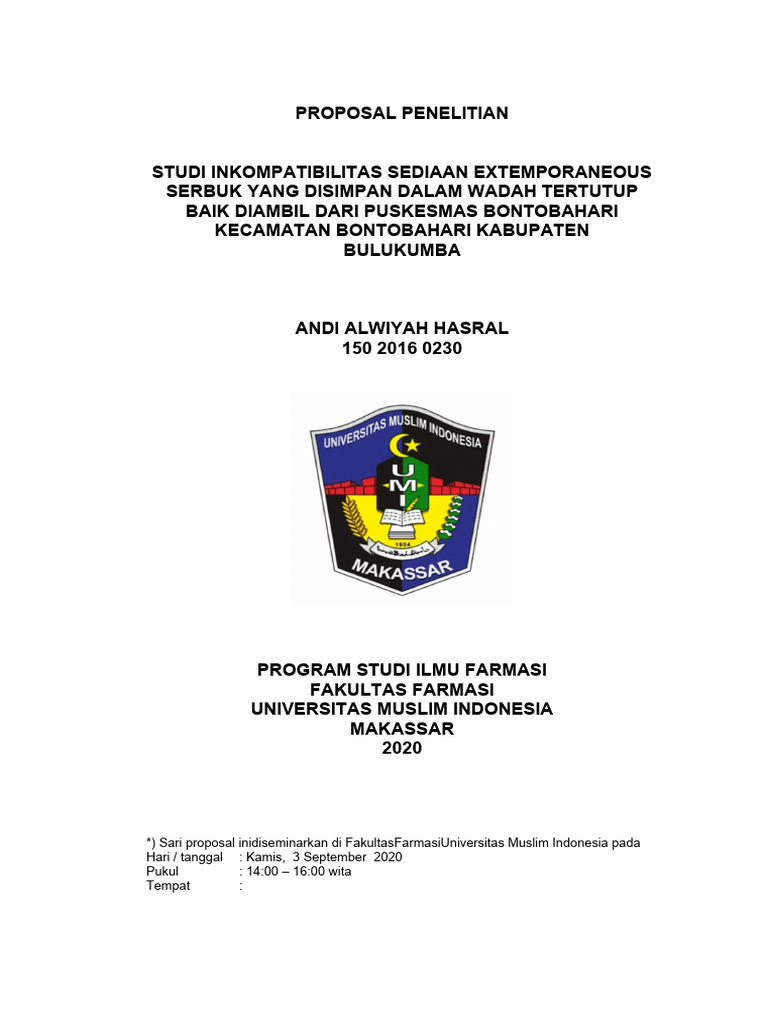 Studi Inkompatibilitas Sediaan Serbuk | PDF | Pengembangan Diri ...