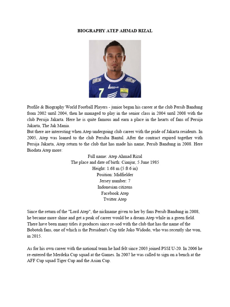 Biography Atep Ahmad Rizal | PDF