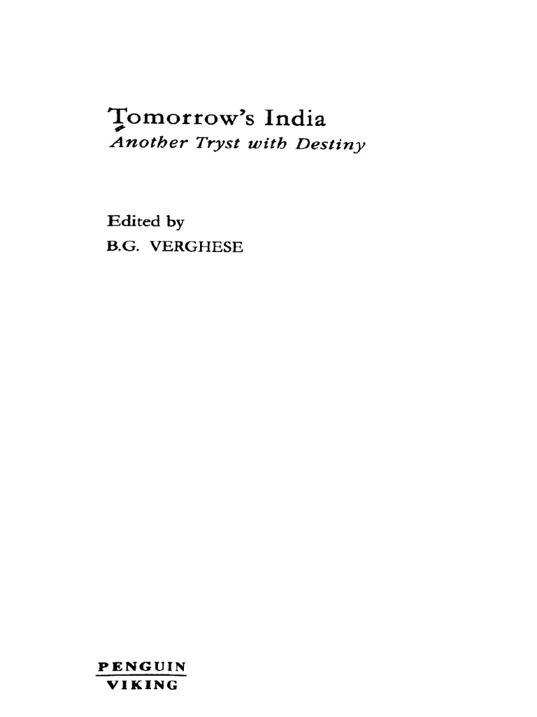 B. G. Verghese, Boobli George Verghese - Tomorrow's India, Another Tryst With Destiny-Penguin ...