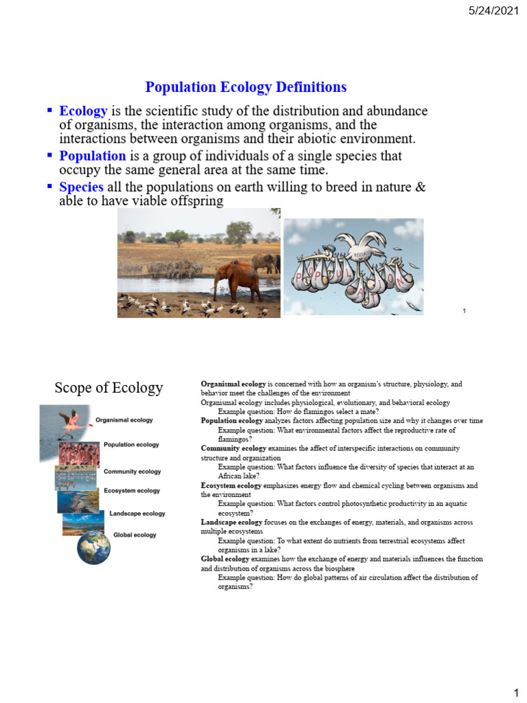 Ecology Population EHStudentoutline | PDF | Ecology | Behavioural Sciences