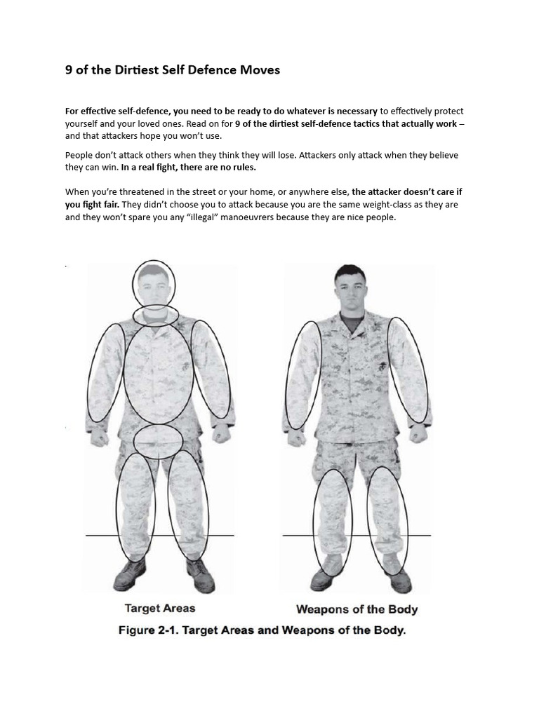 9 of The Dirtiest Self Defence Moves | PDF | Career & Growth | Sports ...