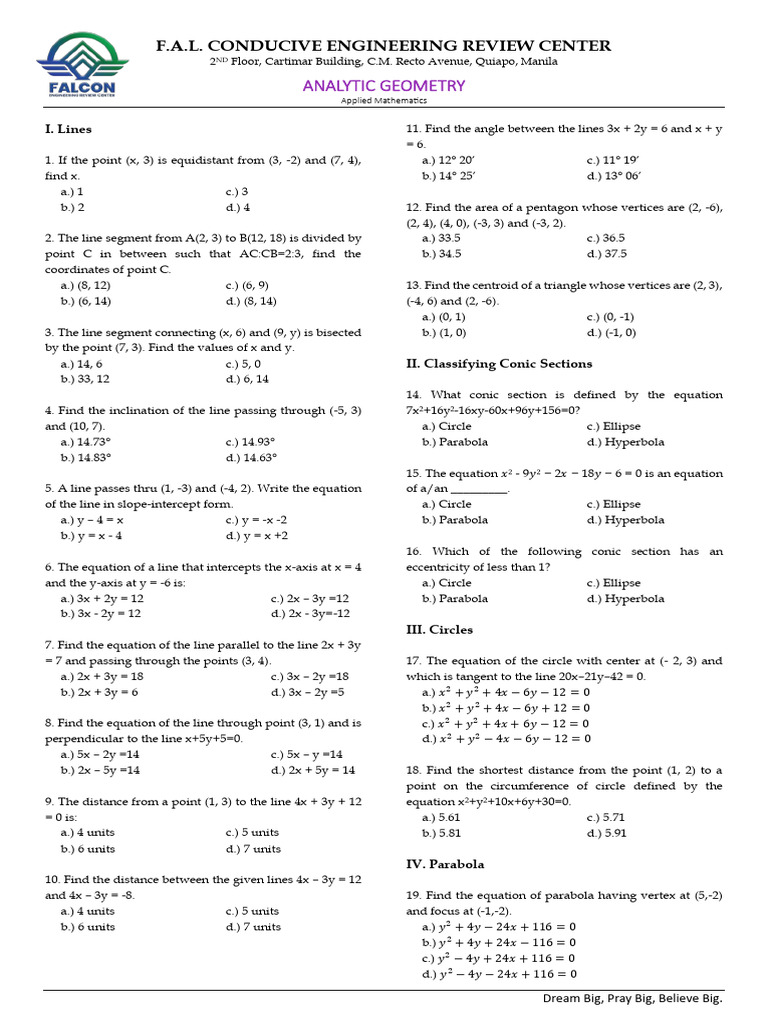 3.3 Analytic Geometry | PDF | Analytic Geometry | Elementary Mathematics
