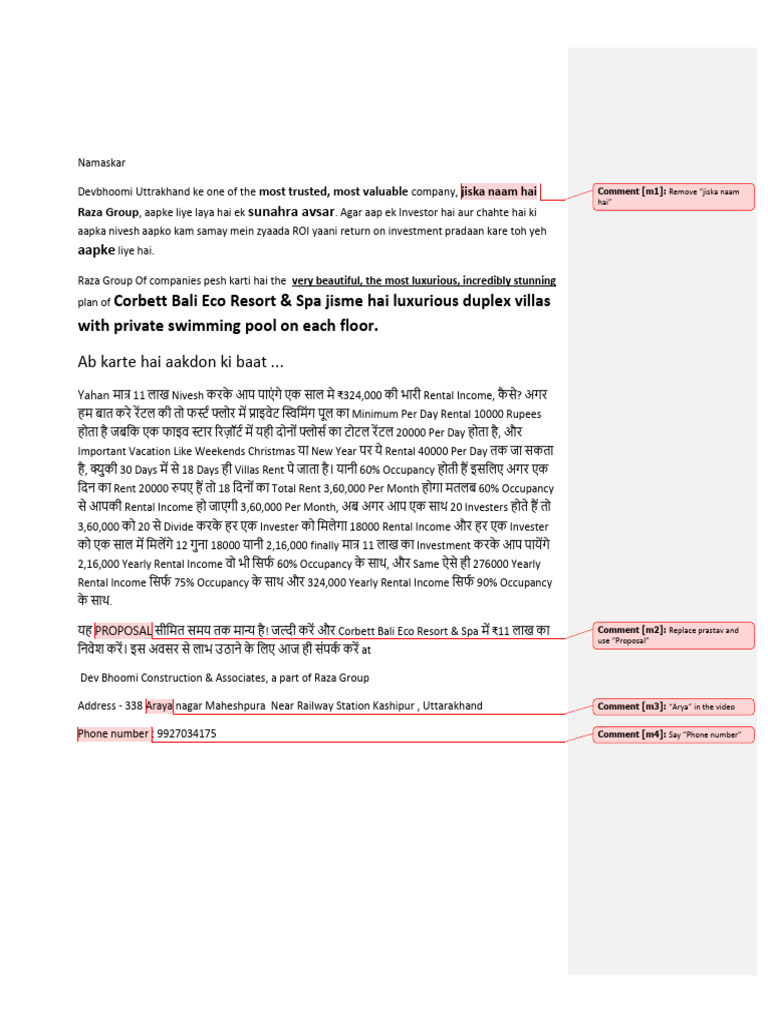 Final Edit Corbett Eco Resort N Spa | PDF