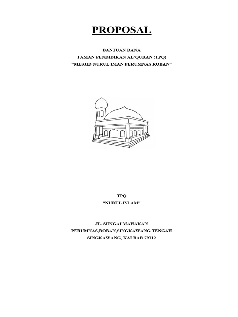 contoh proposal bantuan dana tpq | PDF