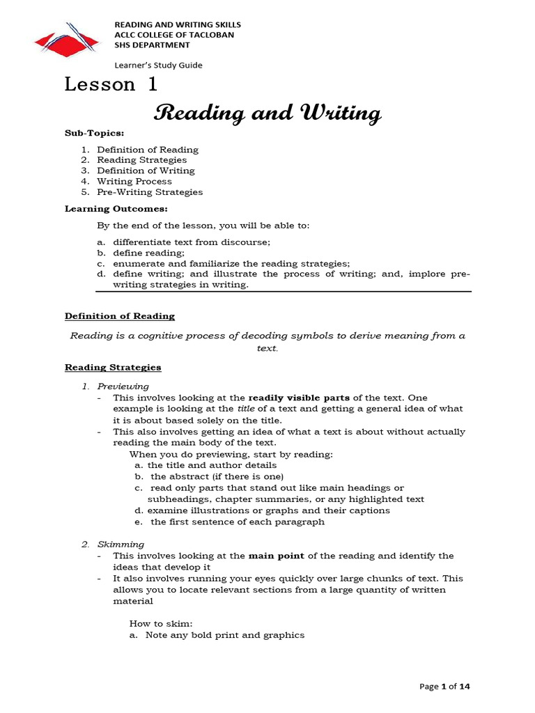 Raws Study Guide Lesson 1 2 | PDF | Linguistics | Human Communication