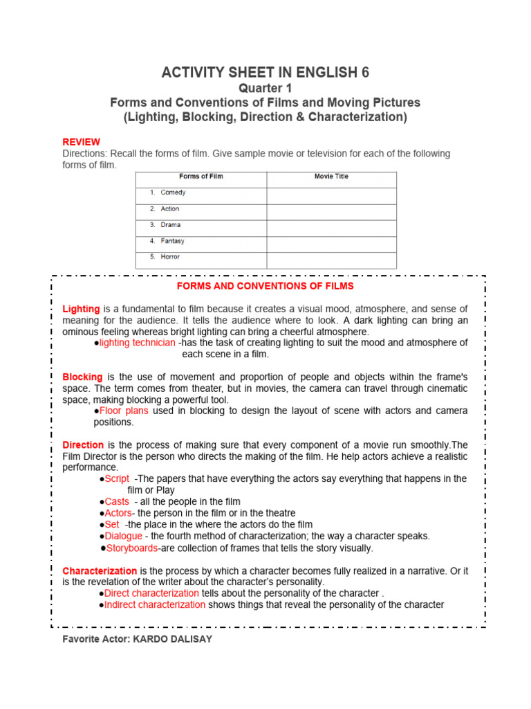 Film Blocking and Characterization Guide | PDF | Actor
