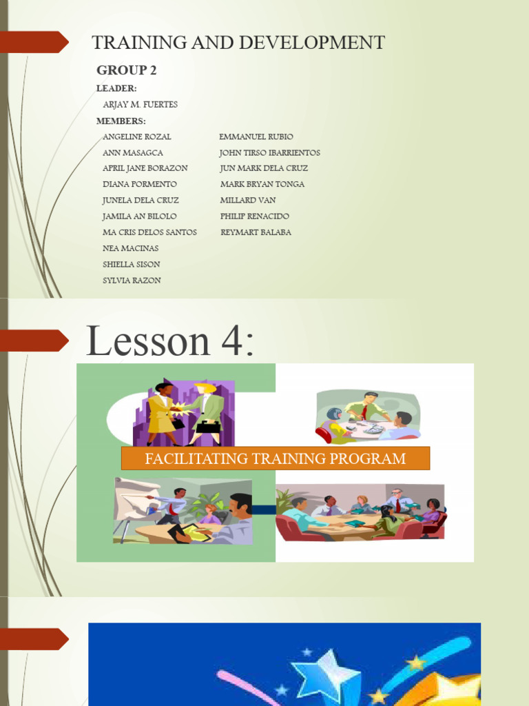 Lesson 4. Facilitating Training Programs | PDF | Educational Technology | Learning