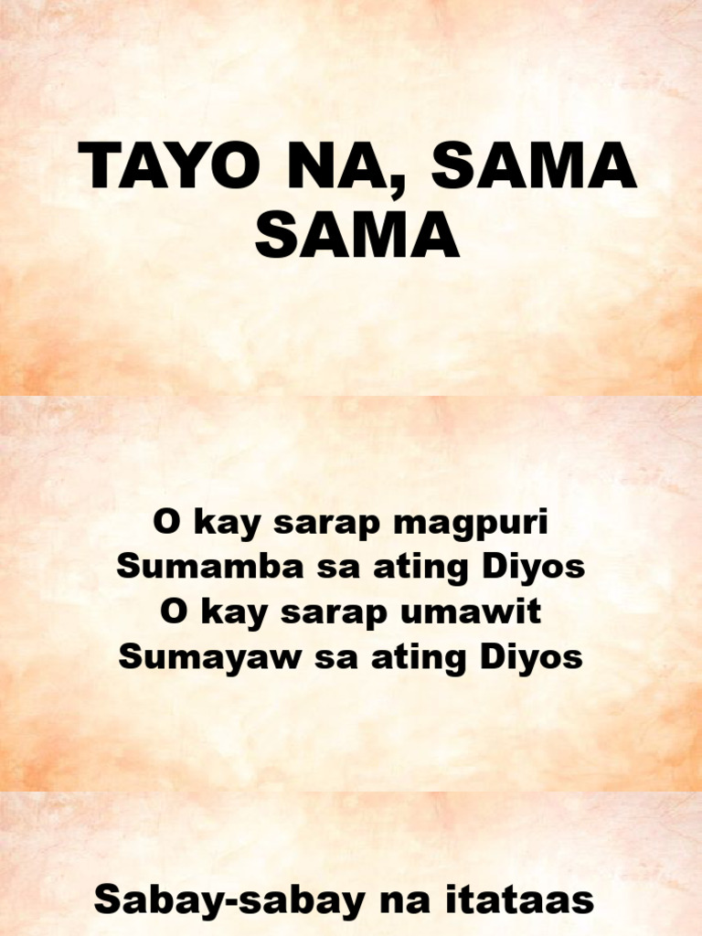 Tayo Na Sama Sama | PDF