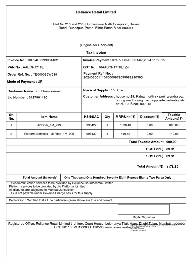 Wifi Reimbursement Mar 2024 | PDF | Payments | Government Finances