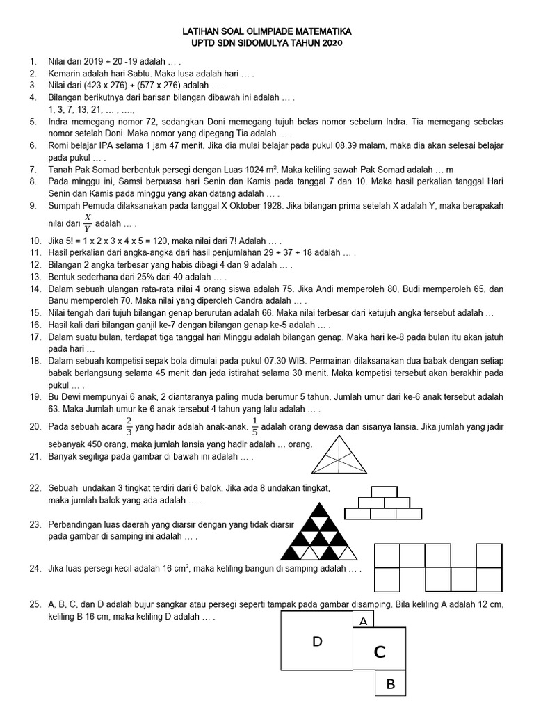 Latihan Soal Olimpiade Matematika | PDF