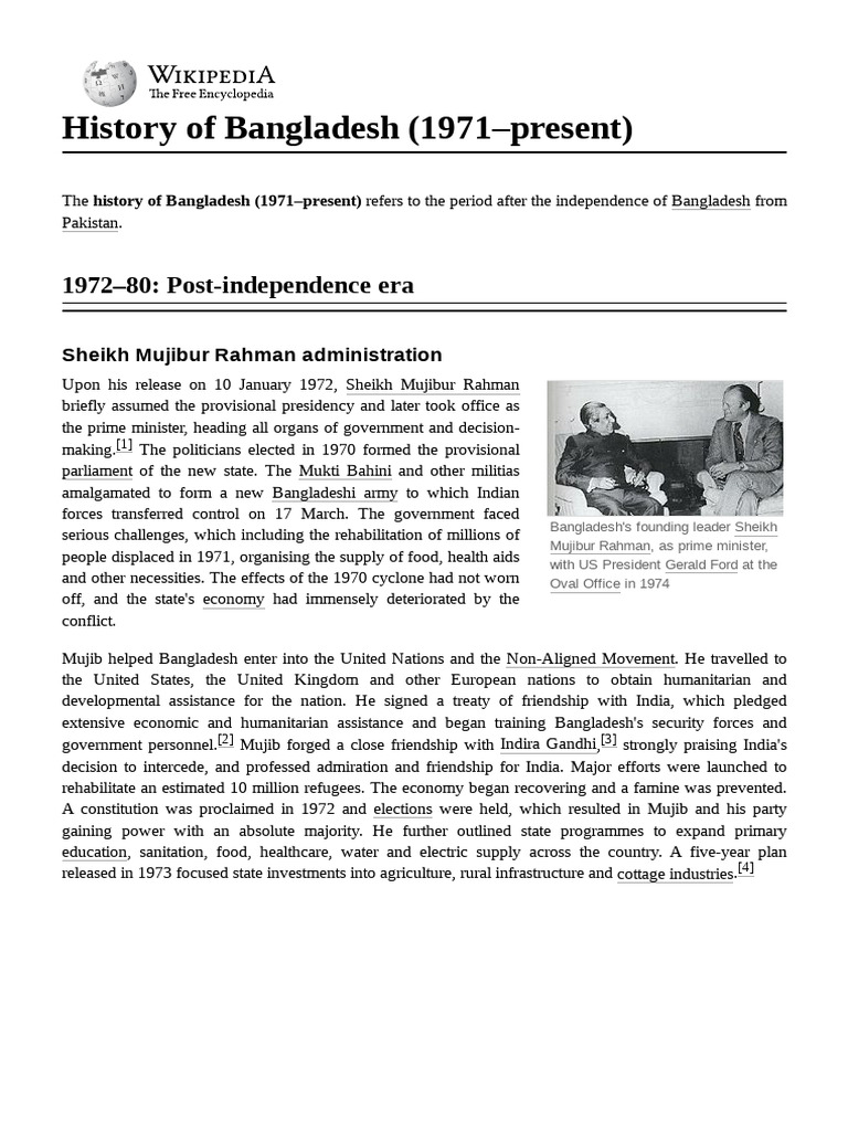 History of Bangladesh (1971-Present) | PDF | Government | Bangladesh