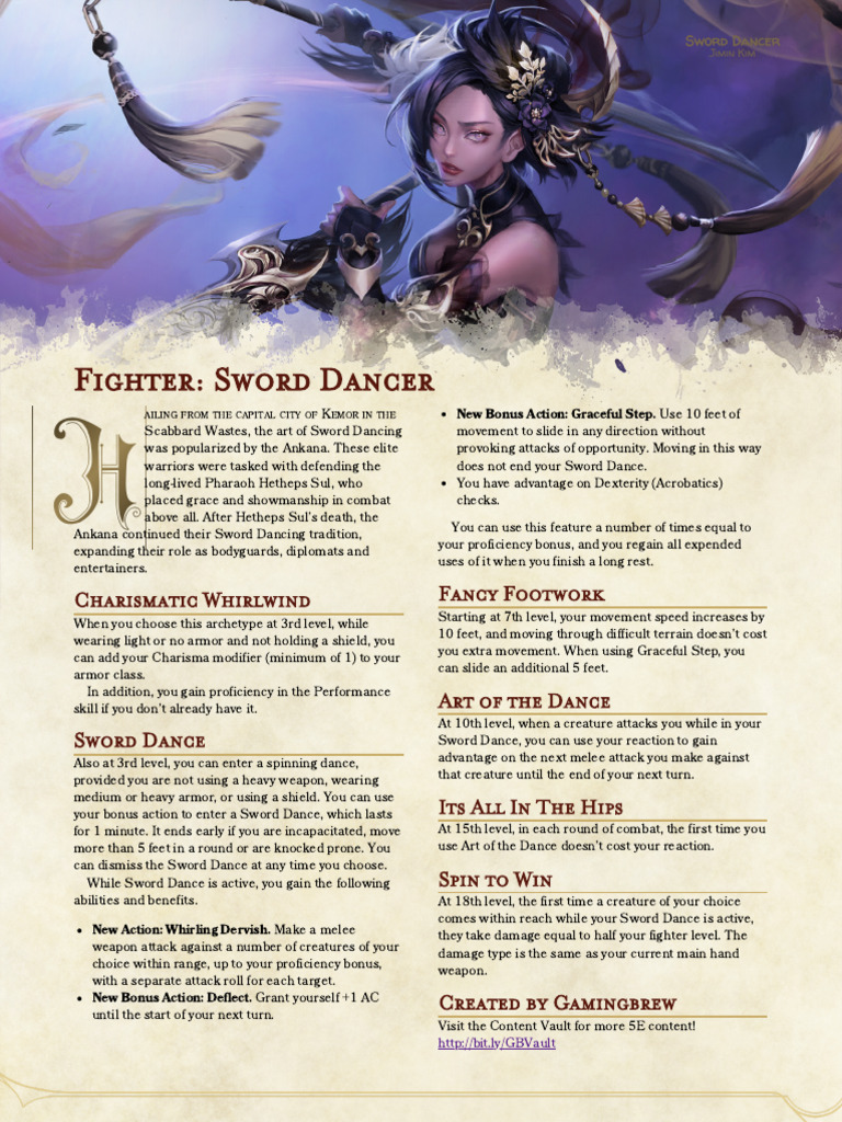 Fighter - Sword Dancer | PDF