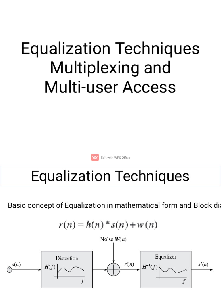 Module 3 - Equalization Techniques Multiplexing and Multi-User Access | PDF | Channel Access ...