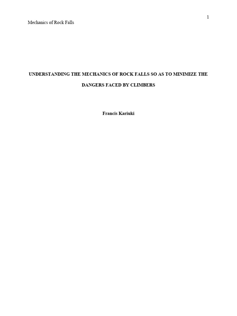 Understanding The Mechanics of Rockfall | PDF | Rock (Geology) | Earth ...