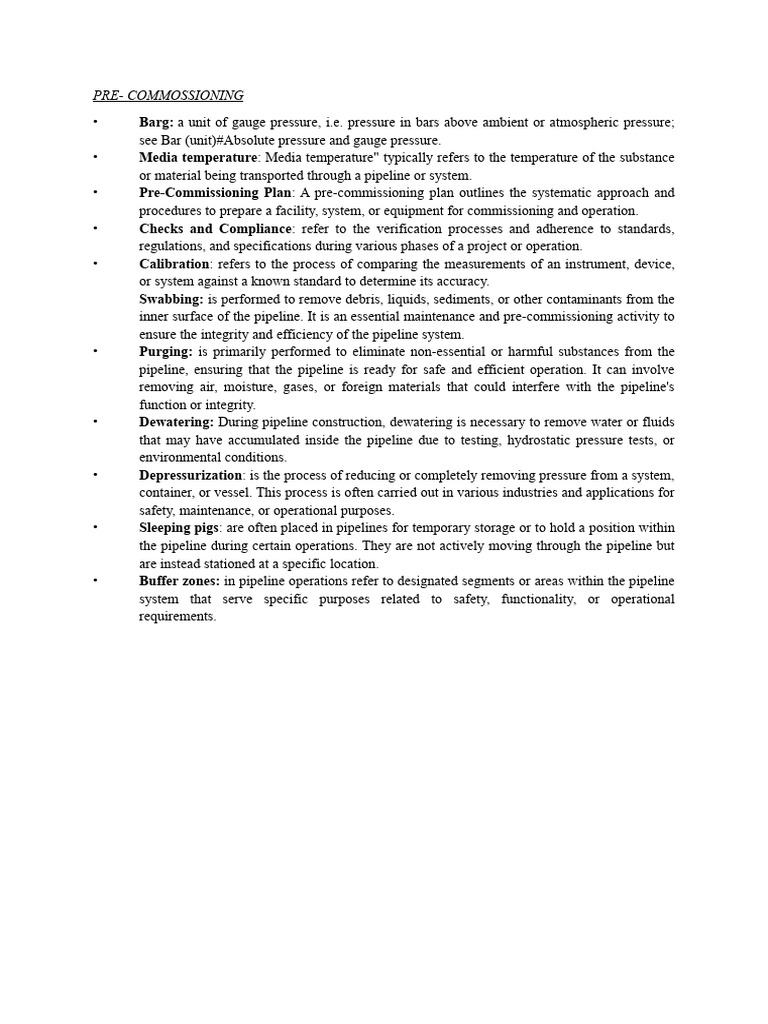 Pre-Commissioning Procedures Explained | PDF