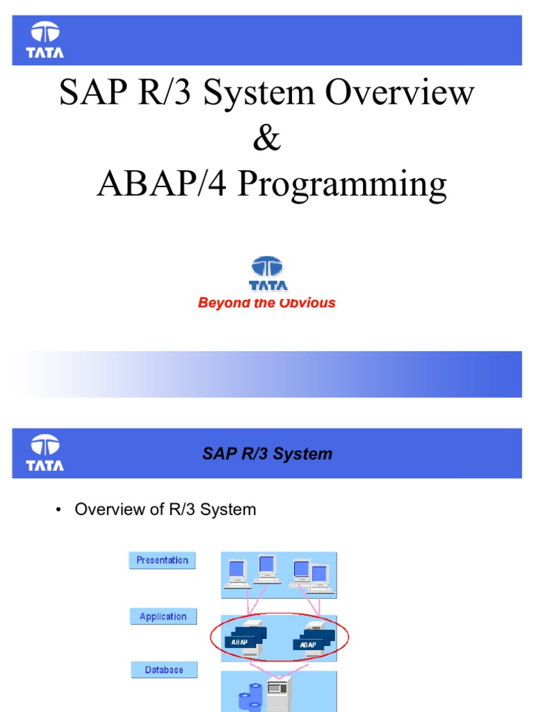 SAP R/3 System Overview & ABAP/4 Programming | PDF
