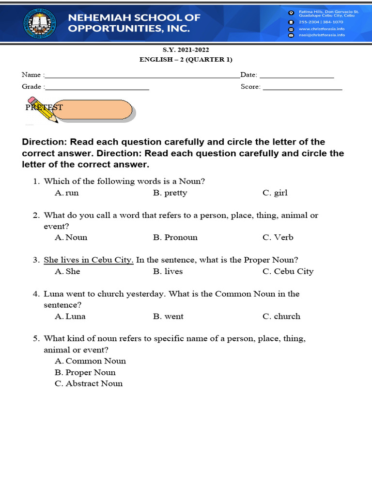 ENGLISH 2 - Week 3 | PDF | Noun | English Language