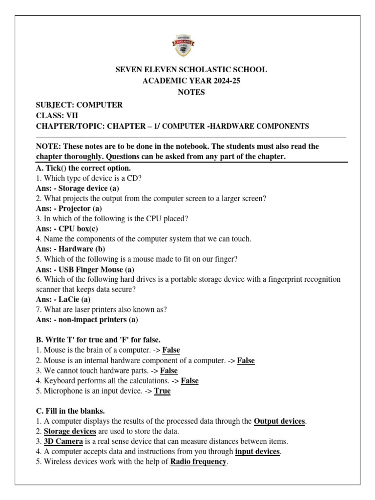Chapter 1 Computer-Hardware Components | PDF | Computer Hardware ... Chapter 1 Computer-Hardware Components | PDF | Computer Hardware ...