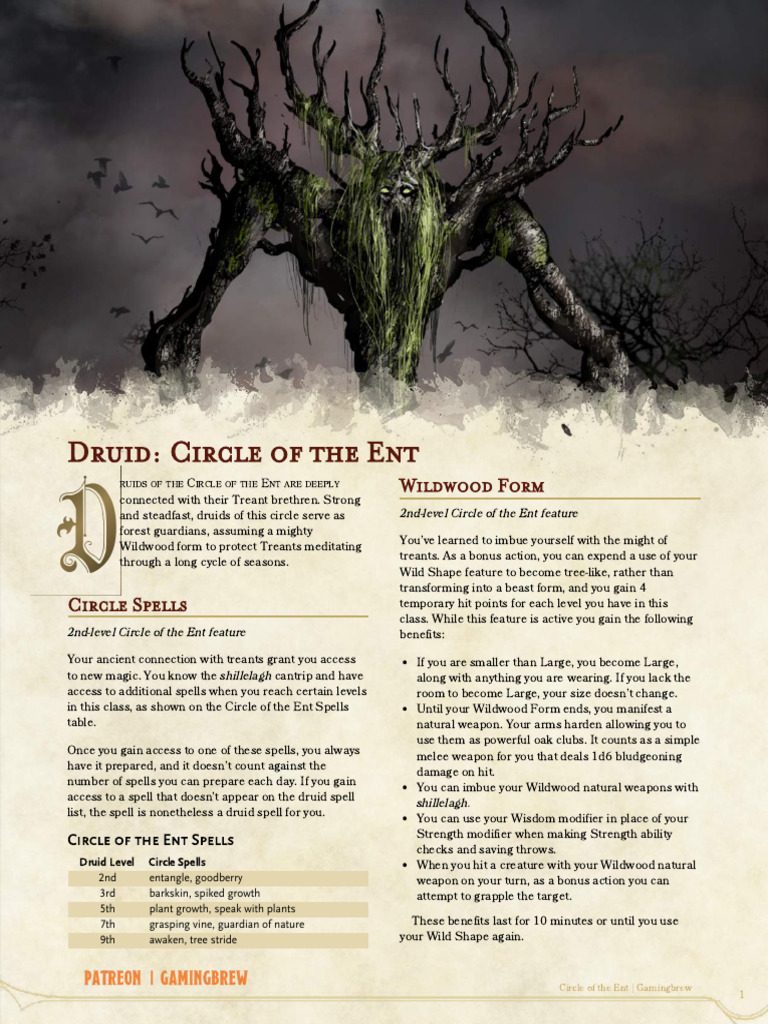 GB - Druid - Circle of The Ent | PDF | Home & Garden