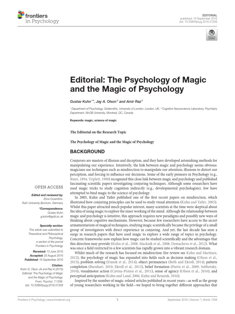 Kuhn-2016-Front. Psychol | PDF | Magic (Illusion) | Psychology
