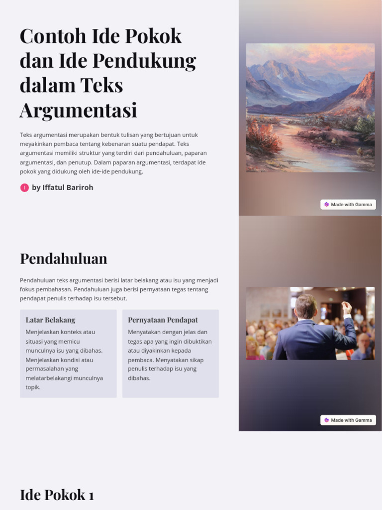 Contoh Ide Pokok Dan Ide Pendukung Dalam Teks Argumentasi | PDF ...