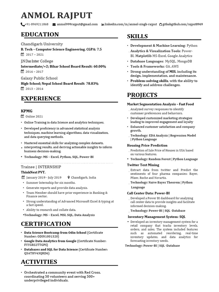 Ak Resume | PDF | Analytics | Machine Learning