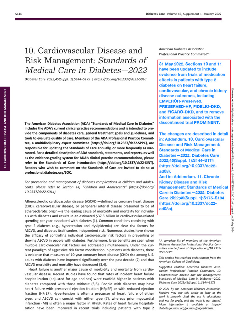 Ada 2022 | PDF | Hypertension | Diabetes