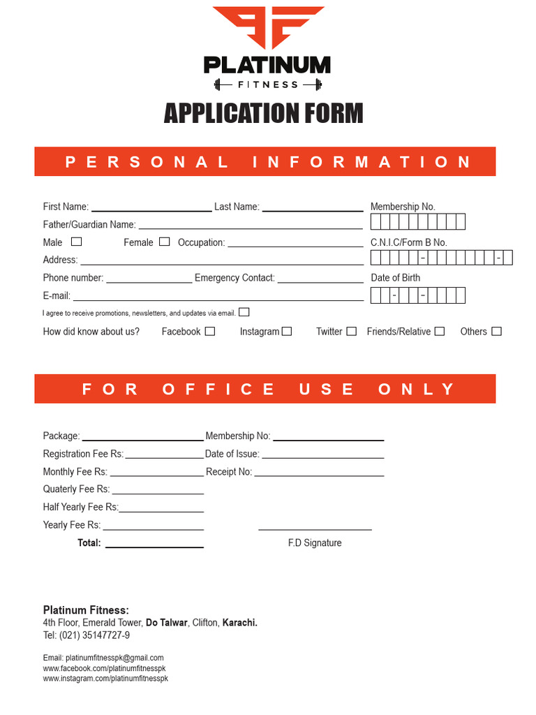 Platinum Application Form | PDF
