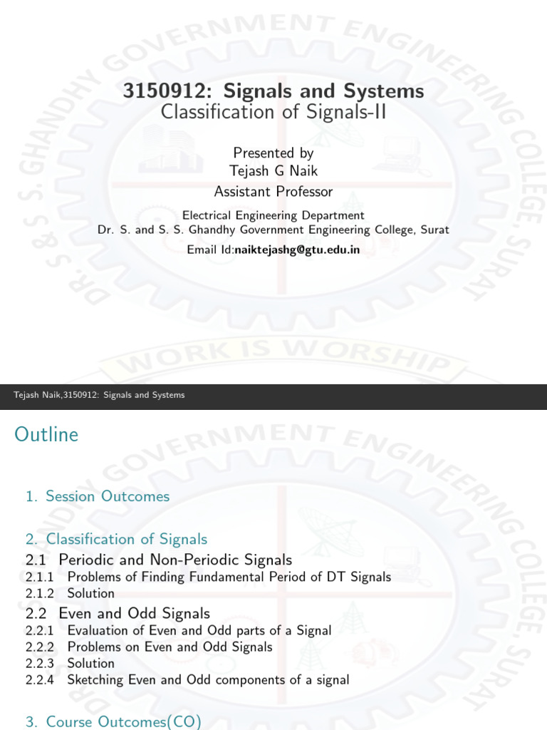 Lec-5.SS(3150912) Classification of Signals-II | PDF | Signal Processing | Electrical Engineering
