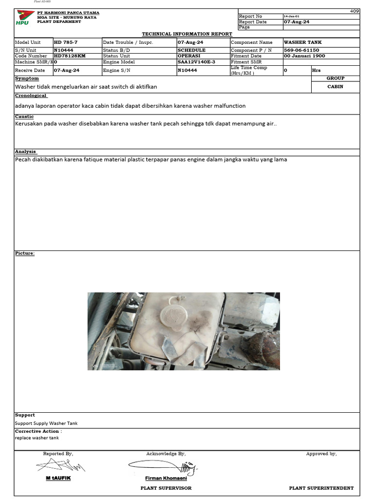 Roti Washer Tank 78128 | PDF