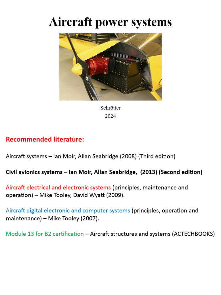 Aircraft Electrical Power Systems Overview | PDF | Electric Generator ...
