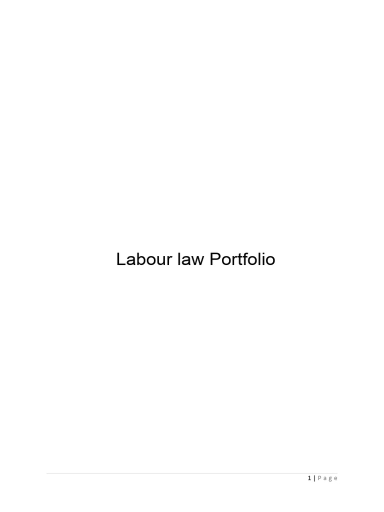 Labour Law Portfolio LLB | PDF | Collective Bargaining | Employment